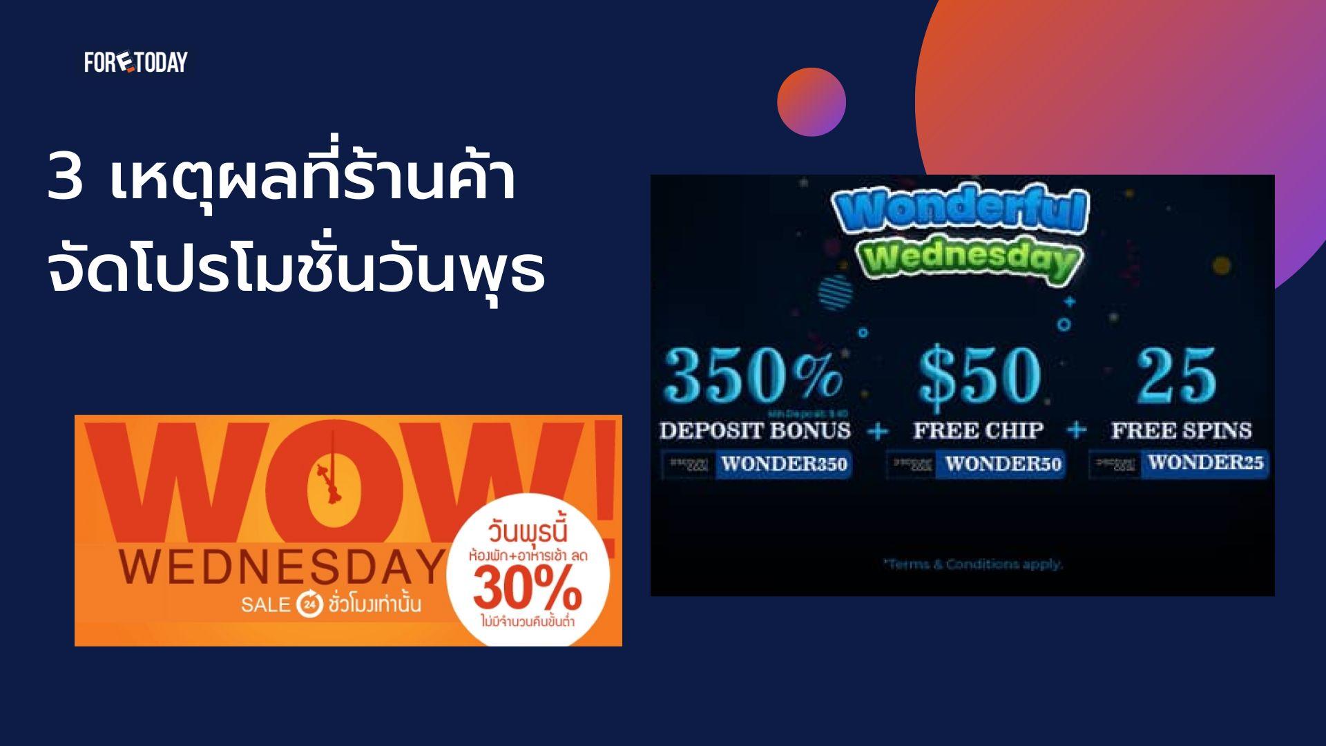 3เหตุผล ที่ร้านค้าจัดโปรโมชั่นวันพุธ - ForeToday